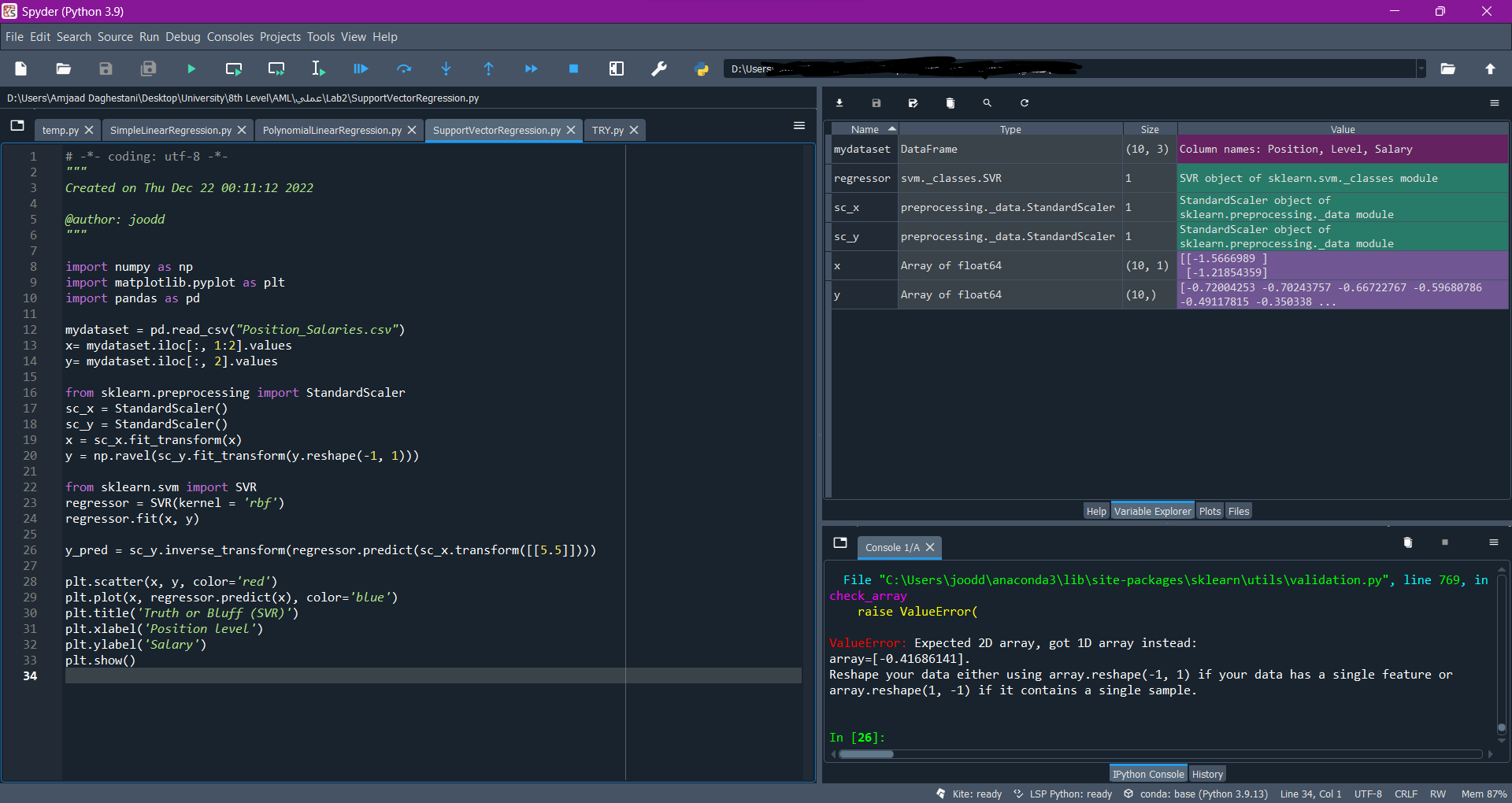 Solved Why Am I Getting This Error Im Using Python In 5031