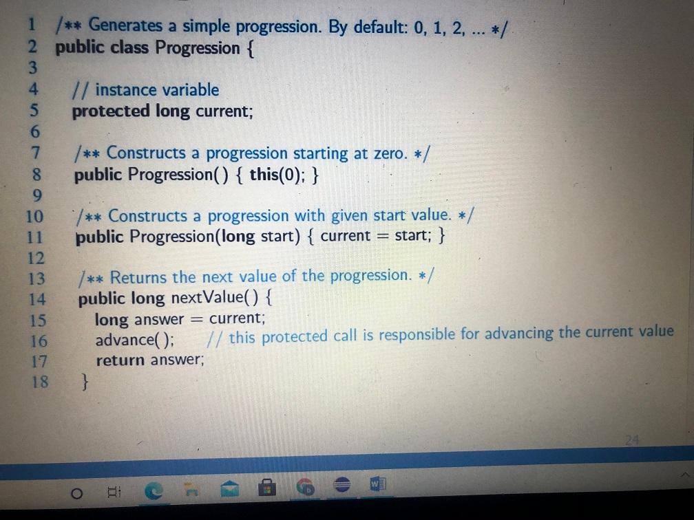 Solved Q1. Redesign the Progression class (covered in your | Chegg.com
