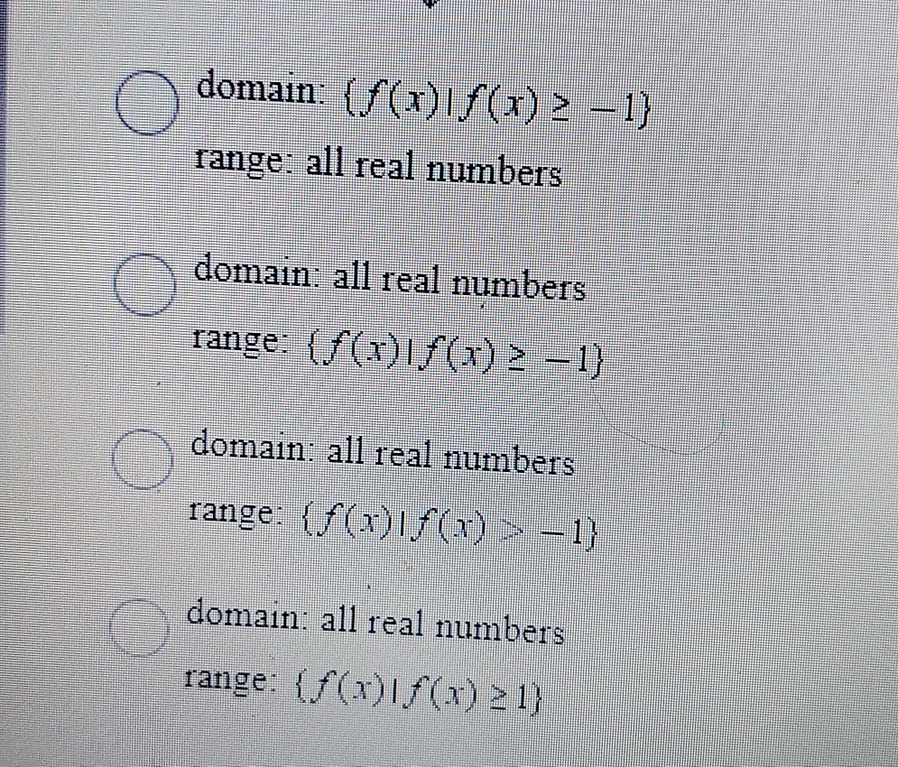 Solved Question 14 5 Points Identify The Domain And Range