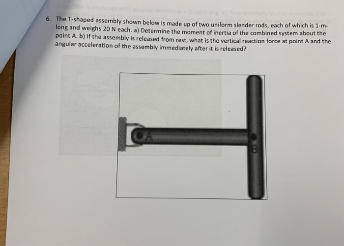 Solved 6. The T-shaped assembly shown below is made up of | Chegg.com