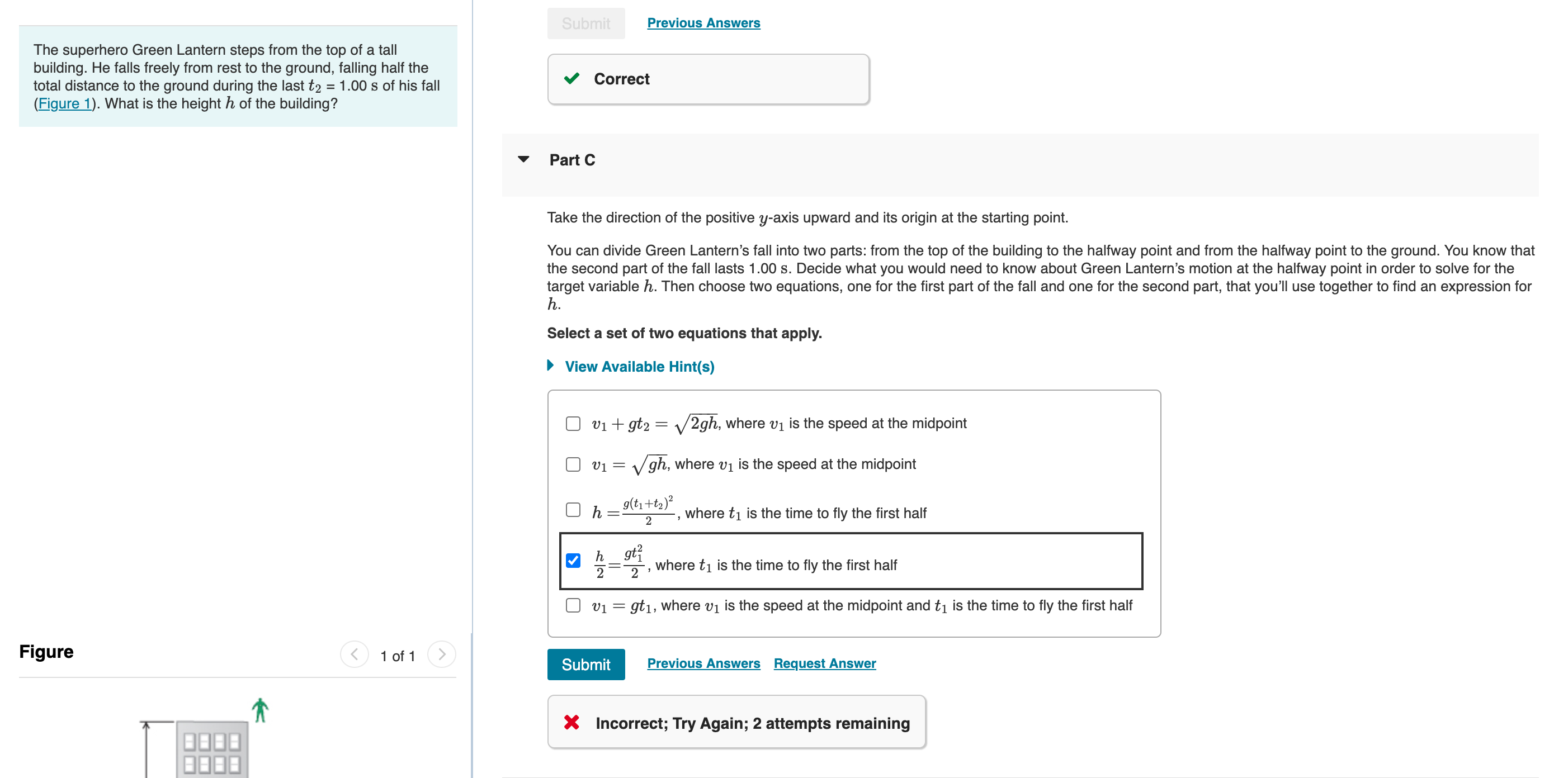 The superhero Green Lantern steps from the top of a | Chegg.com