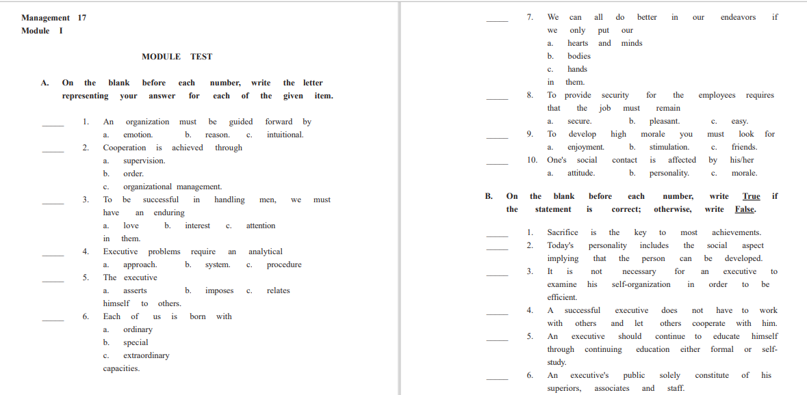 Solved Management 17 Module I 7. We can all do better in our | Chegg.com