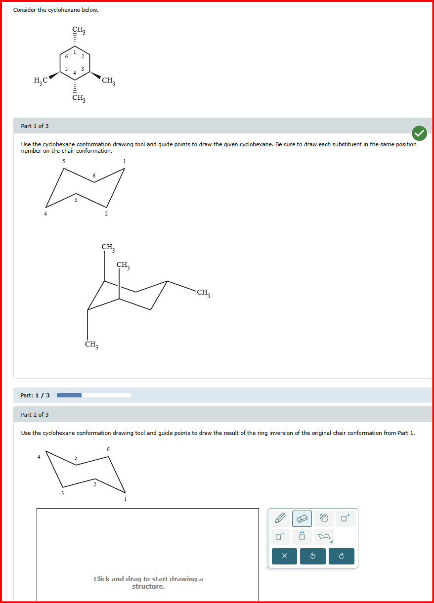 Solved Consider the cyclohexane below. Part 1 ﻿of 3 ﻿Use the | Chegg.com