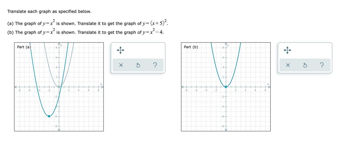 Solved Translate each graph as specified below. (a) The | Chegg.com