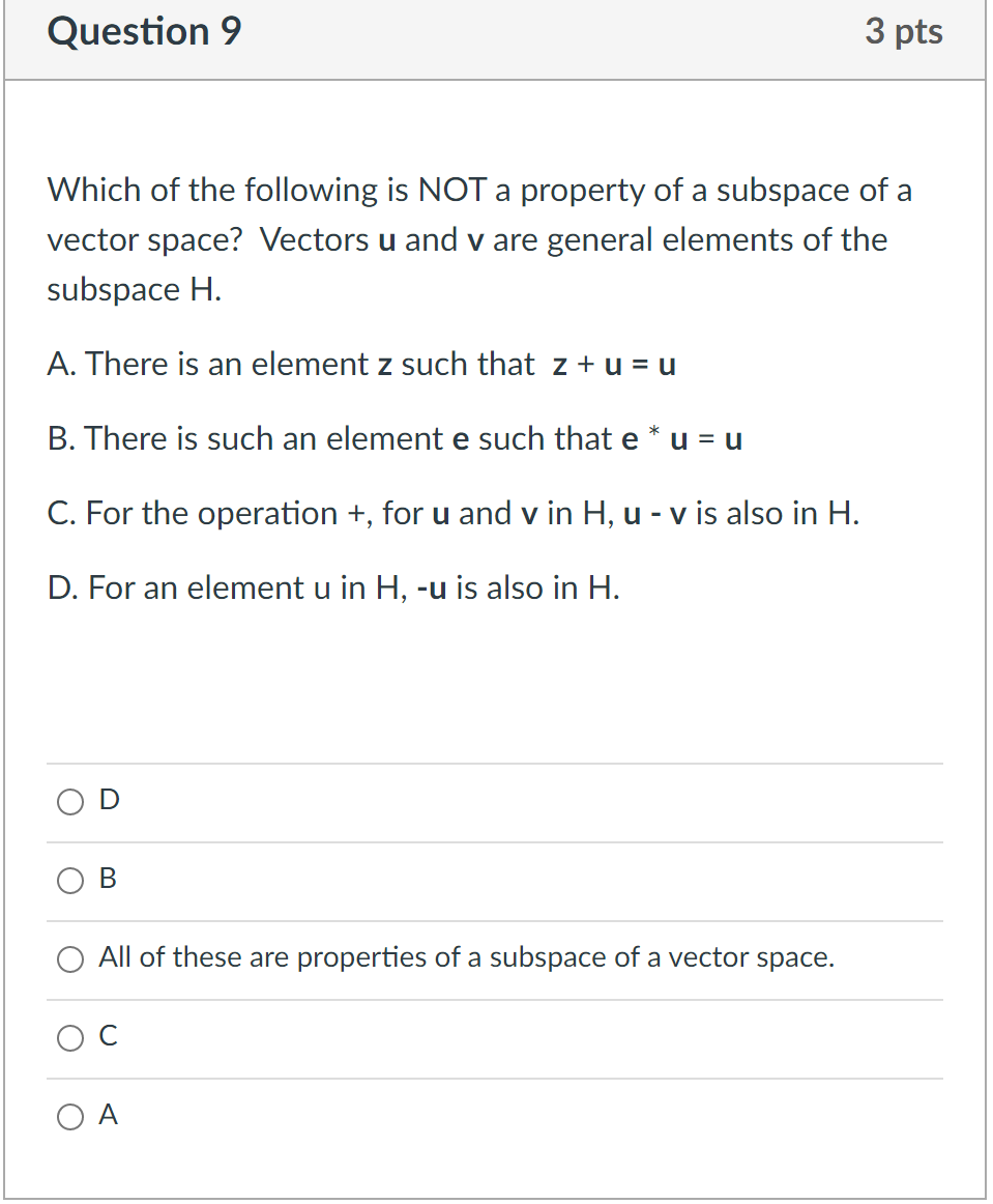Solved Which of the following is NOT a property of a | Chegg.com