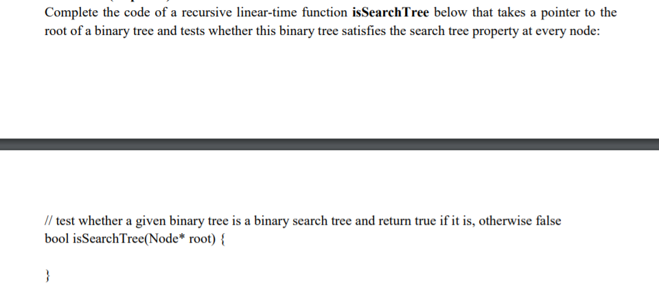 Solved Complete the code of a recursive linear-time function | Chegg.com Solved Complete the code of a recursive linear-time function | Chegg.com