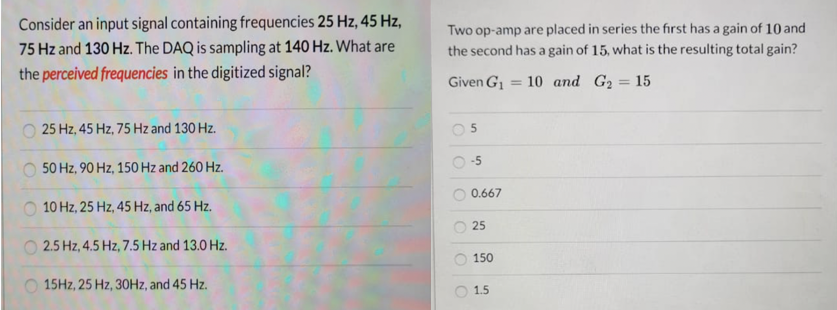 Solved Consider An Input Signal Containing Frequencies 25