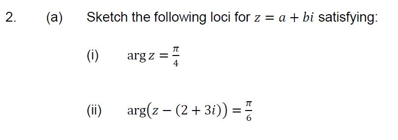 Solved Sketch the following loci for \\( z=a+b i \\) | Chegg.com