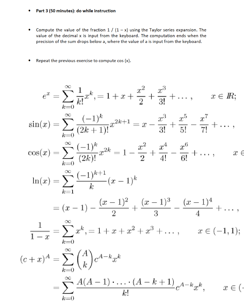 Solved • Part 3 (50 minutes): do while instruction Compute | Chegg.com
