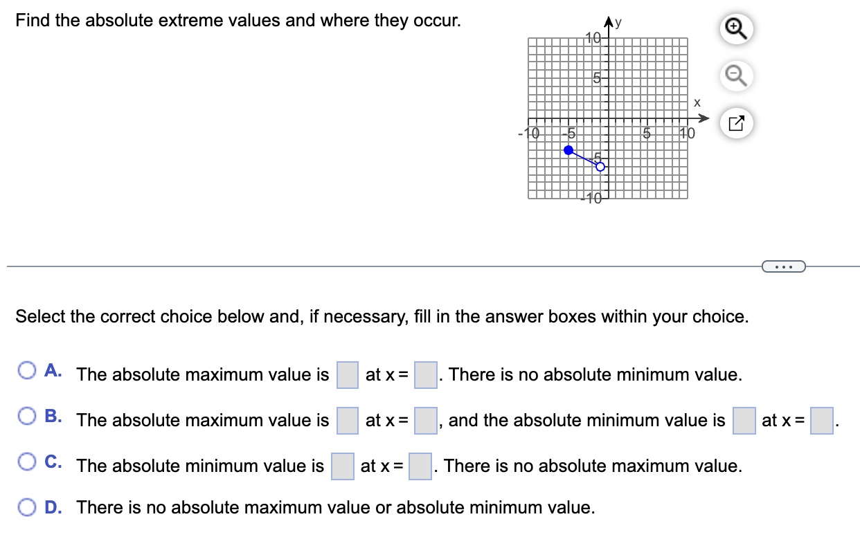 Solved Find the absolute extreme values and where they | Chegg.com