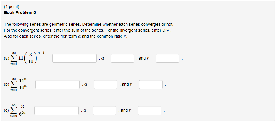 Solved (1 point) Extra Problem Consider the series 7 n +9 | Chegg.com