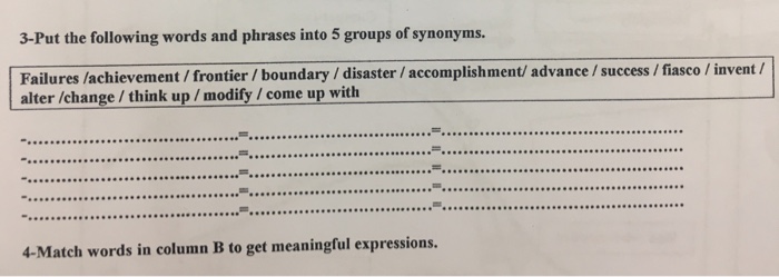 Solved 3-Put the following words and phrases into 5 groups | Chegg.com