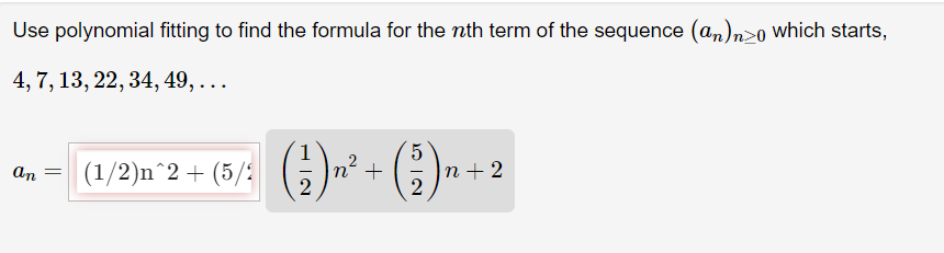 Solved Use polynomial fitting to find the formula for the | Chegg.com