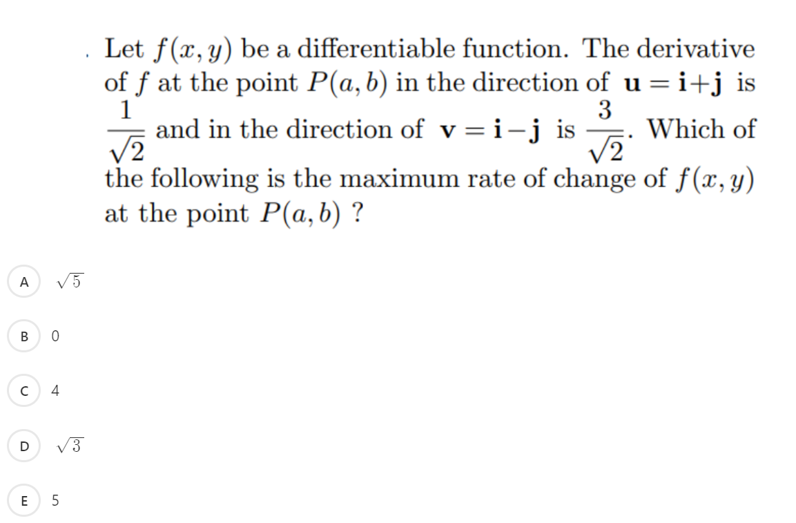 Solved Let f(x,y) be a differentiable function. The | Chegg.com