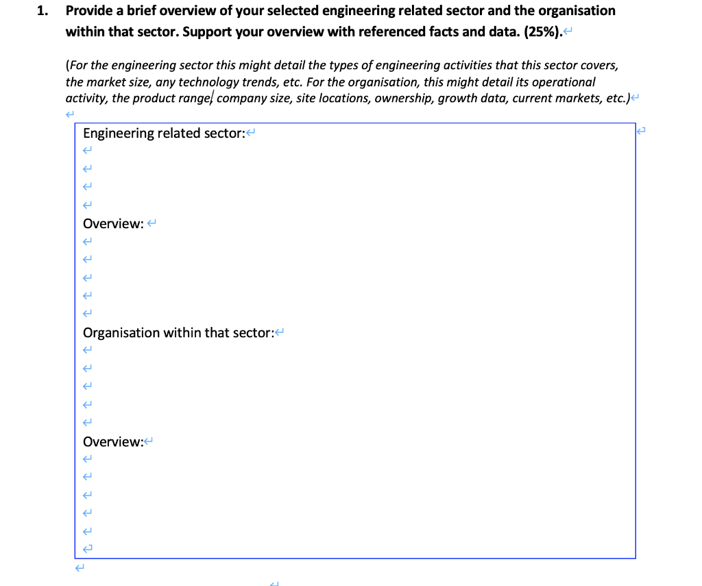 Solved 1. Provide a brief overview of your selected | Chegg.com