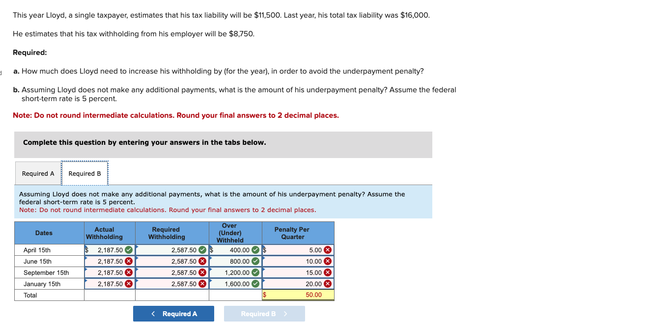 Solved This year Lloyd, a single taxpayer, estimates that | Chegg.com