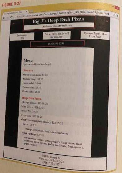 Solved HTML5 & CSS3 Unit D Skills Review 1. Set element | Chegg.com