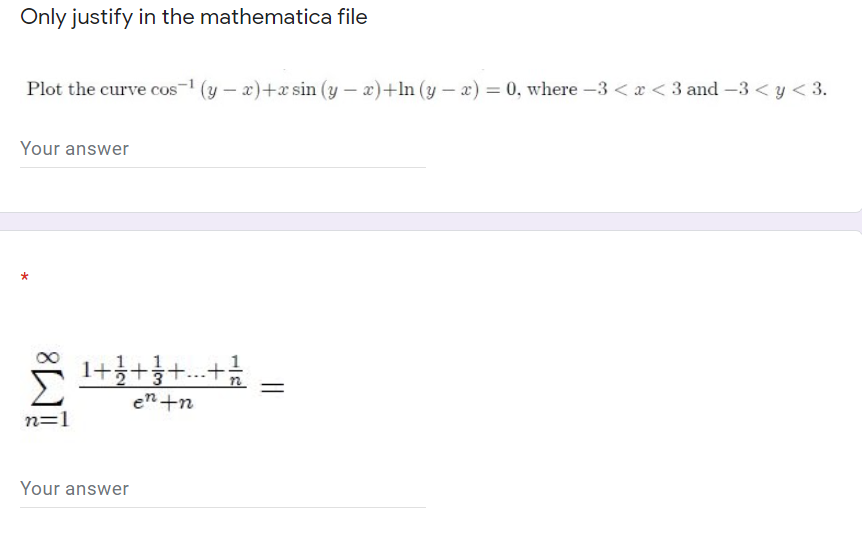 Solved Only justify in the mathematica file Plot the curve | Chegg.com