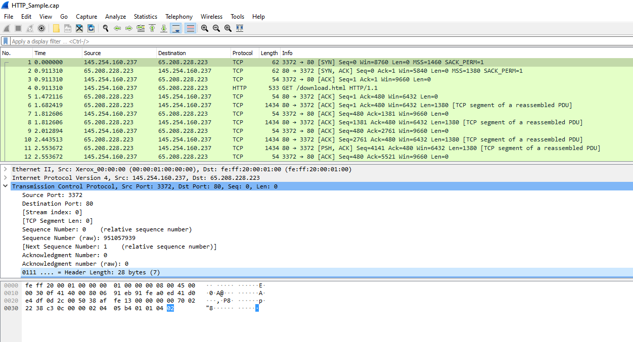 Solved Examine the details in the first packet. What | Chegg.com
