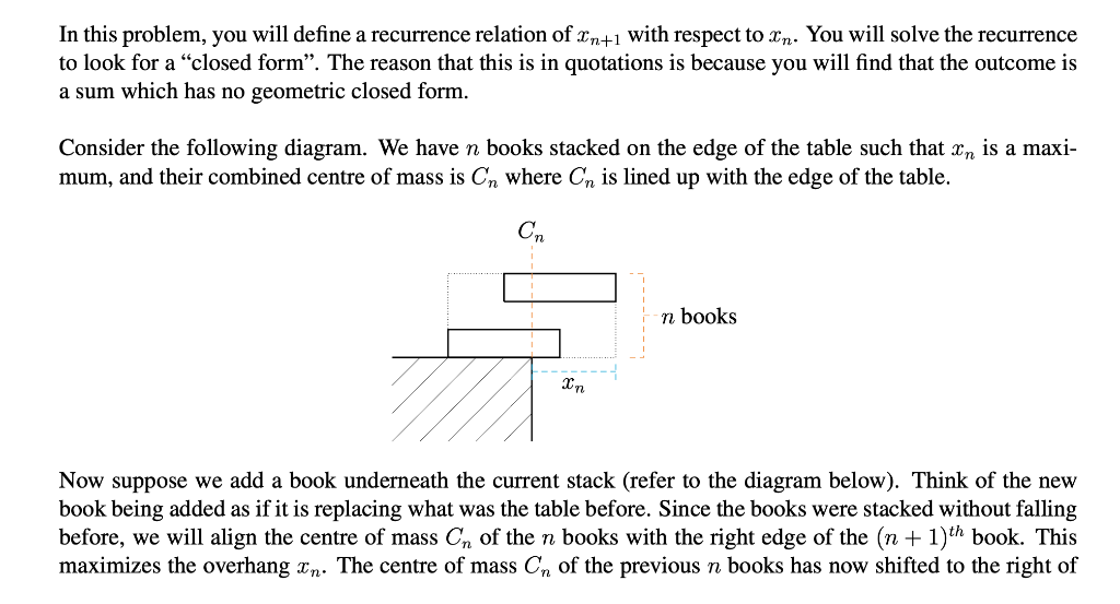 Solved You are trying to create a stack of books overhanging | Chegg.com