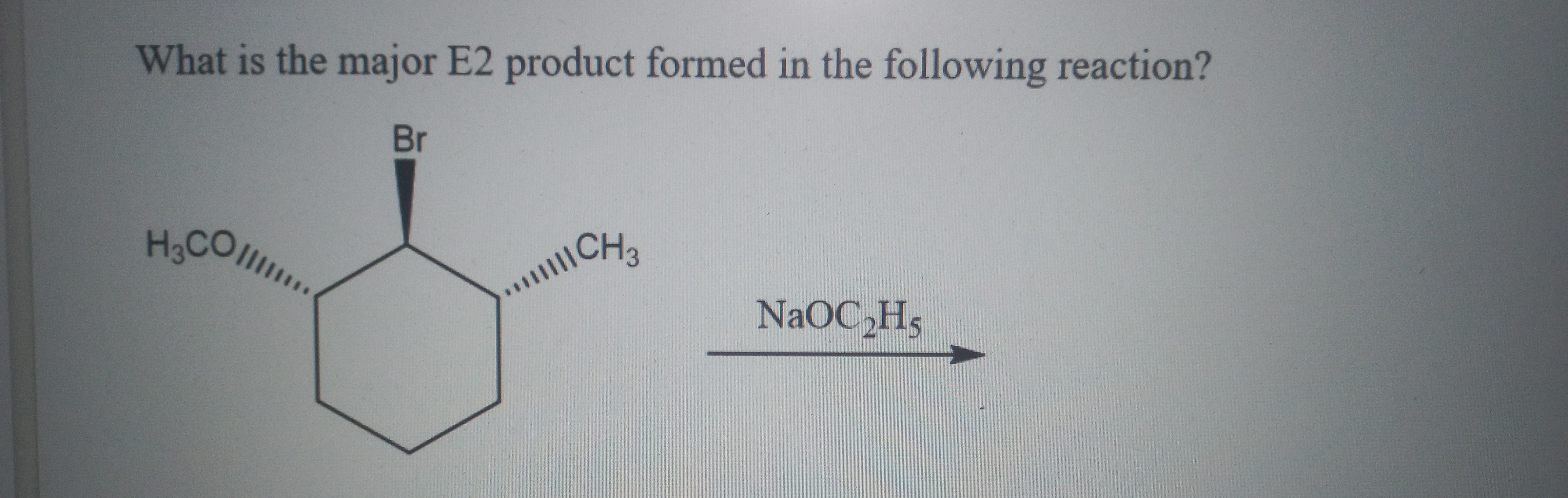 Solved What is the major E2 product formed in the following | Chegg.com