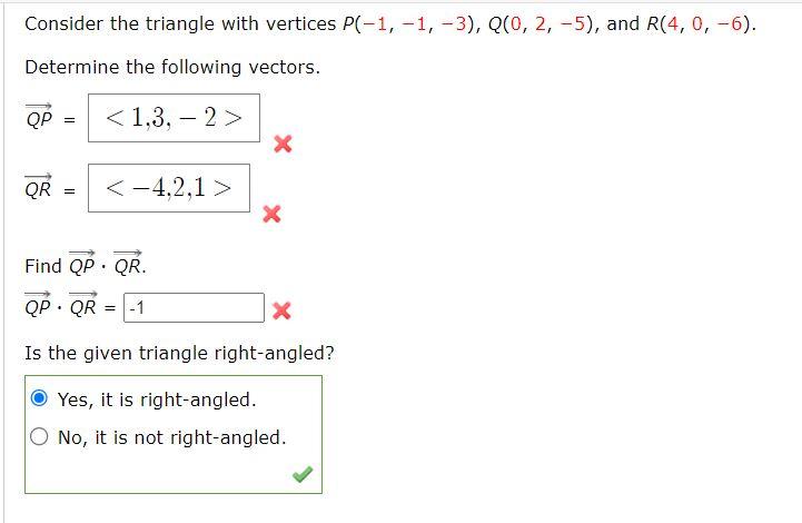 Solved Consider the triangle with vertices P(-1,-1, -3), | Chegg.com