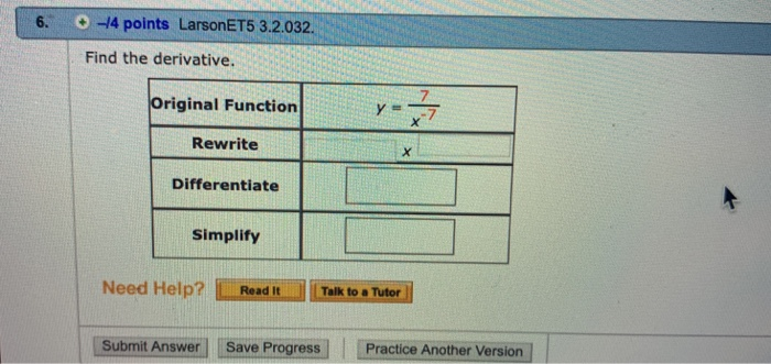 Solved 6. O -14 points LarsonET5 3.2.032. Find the | Chegg.com