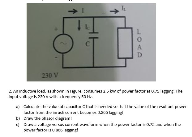 Solved 230 V 2. An inductive load, as shown in Figure, | Chegg.com