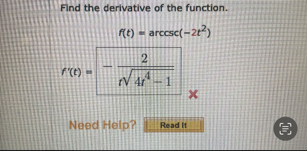 Solved Find the derivative of the function. | Chegg.com