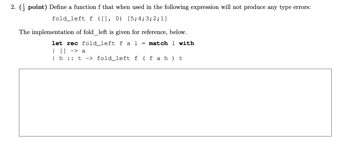 Solved 2 21 Point Define A Function F That When Used In 6286