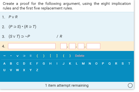 Solved Create a proof for the following argument, using the | Chegg.com