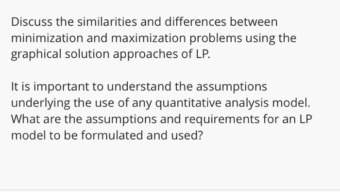 Solved Discuss The Similarities And Differences Between