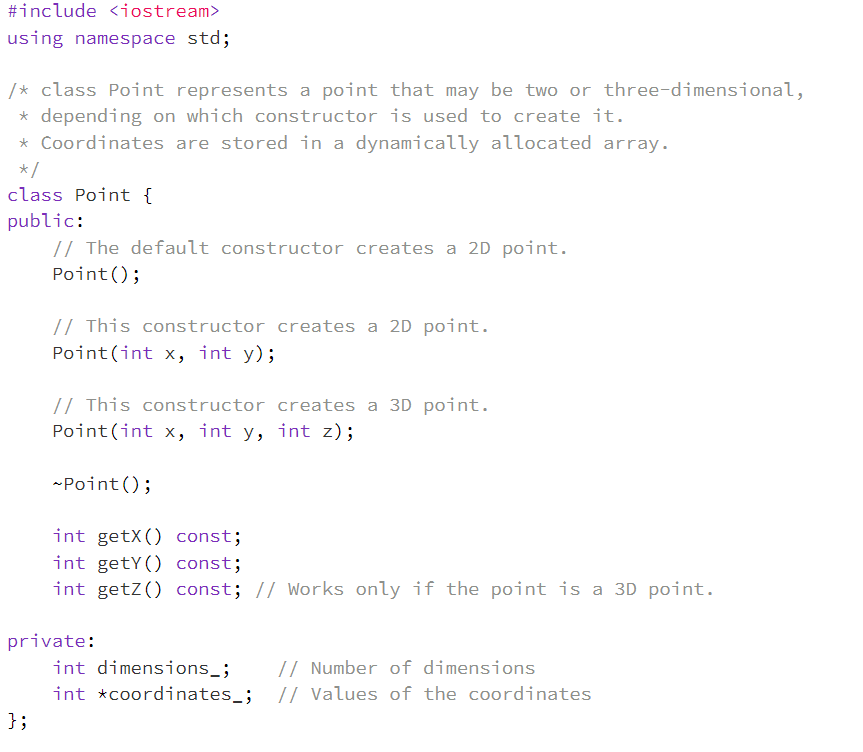 Solved Part 1: [60] Follow the comments in the MyPoint.h, | Chegg.com