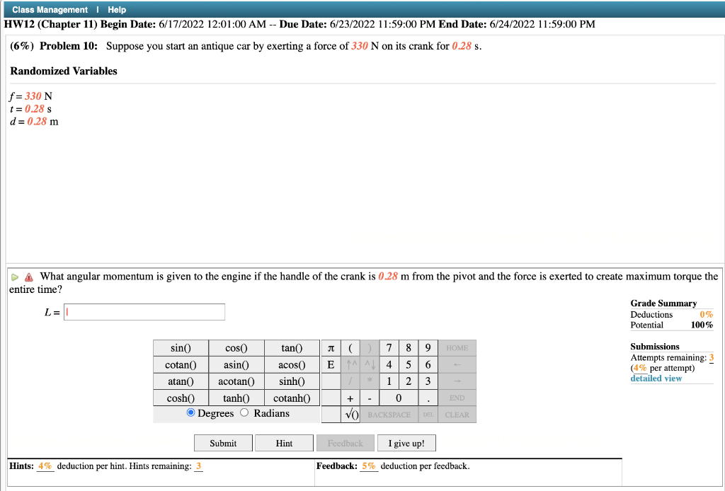 Solved Class Management | Help HW12 (Chapter 11) Begin Date: | Chegg.com