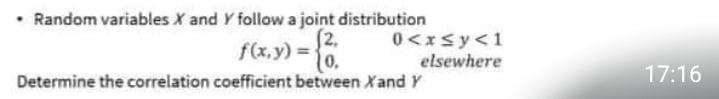 Solved Random variables X and Y follow a joint distribution | Chegg.com