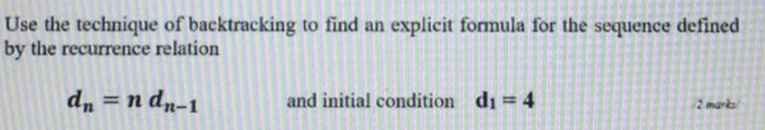 Solved Use the technique of backtracking to find an explicit | Chegg.com
