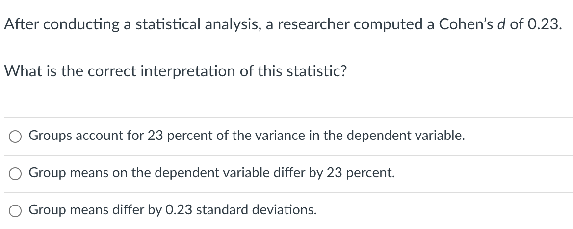 Solved After conducting a statistical analysis, a researcher | Chegg.com