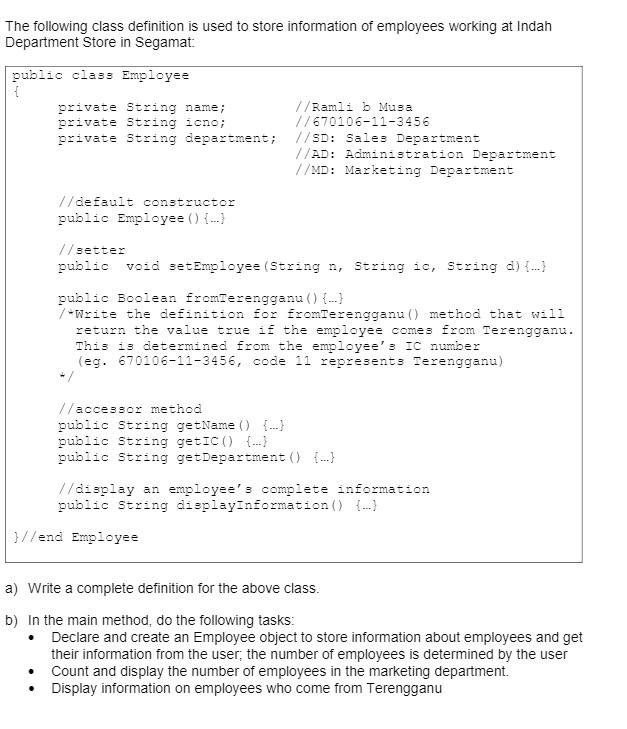 Solved The following class definition is used to store | Chegg.com