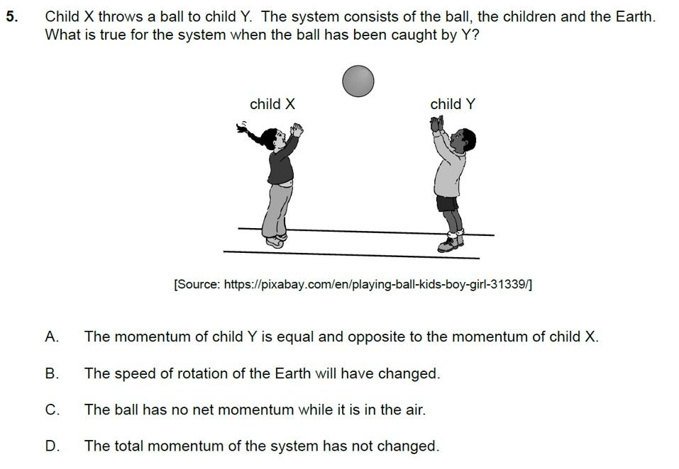 Solved Child X throws a ball to child Y. The system consists | Chegg.com