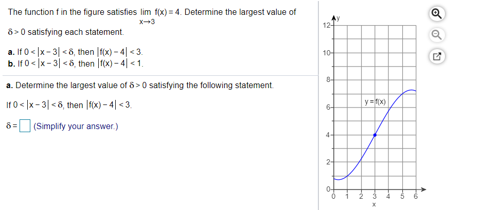 Solved The function f in the figure satisfies lim f(x) = 4. | Chegg.com