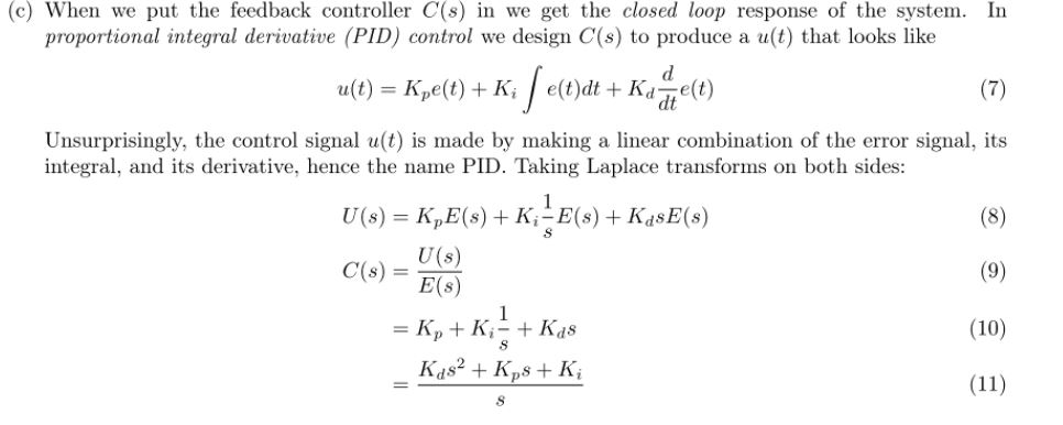 Solved Problem 8 (PID feedback control). This problem is | Chegg.com