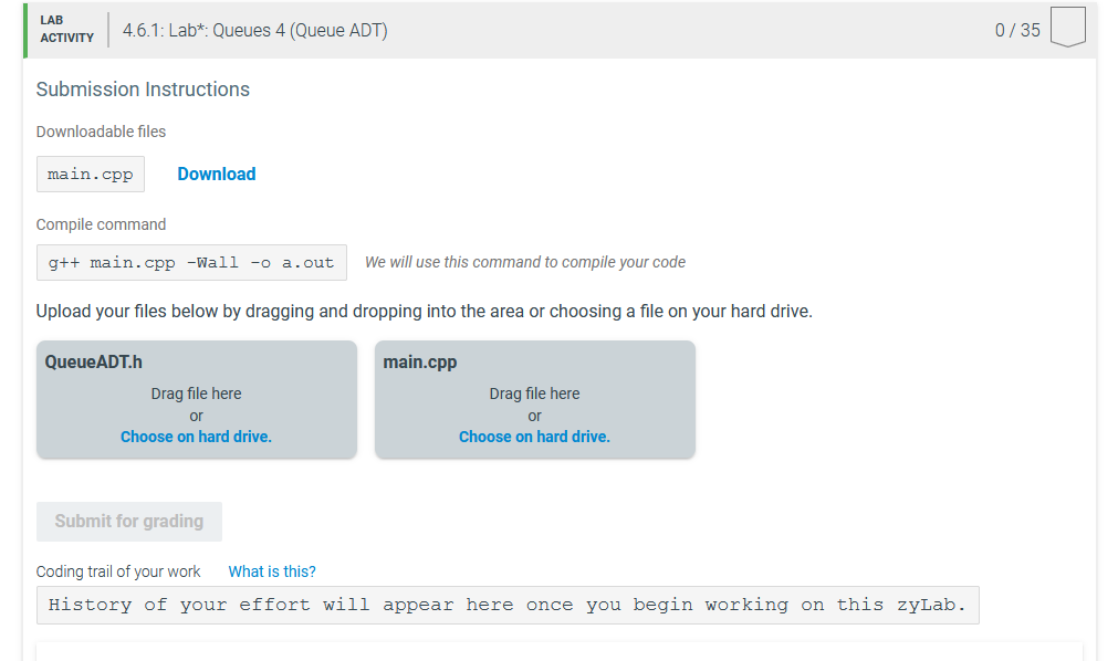 Solved /**~*~*~* CIS 22C Project: Queue ADT Written | Chegg.com