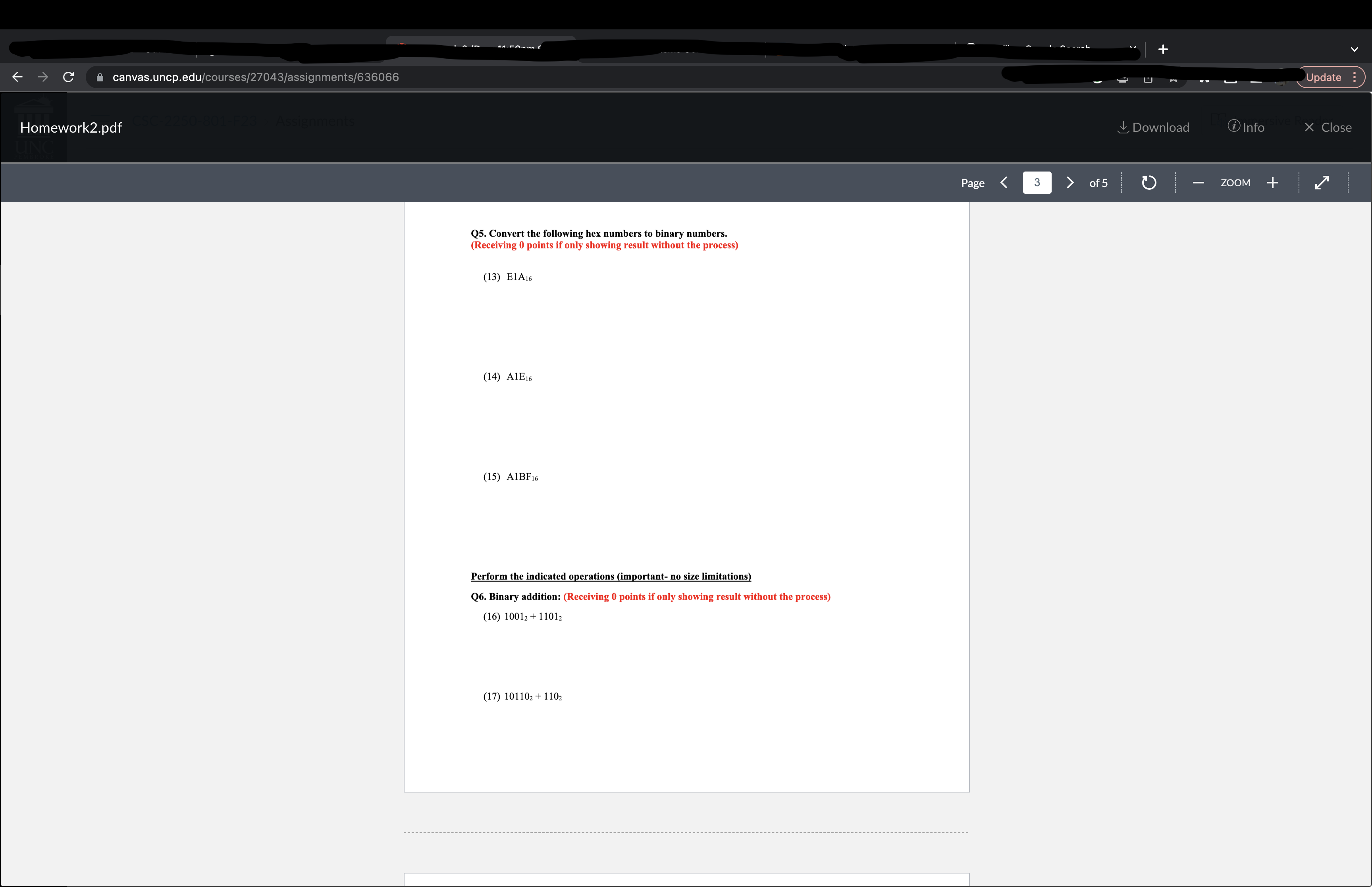 Solved Q5. Convert the following hex numbers to binary | Chegg.com