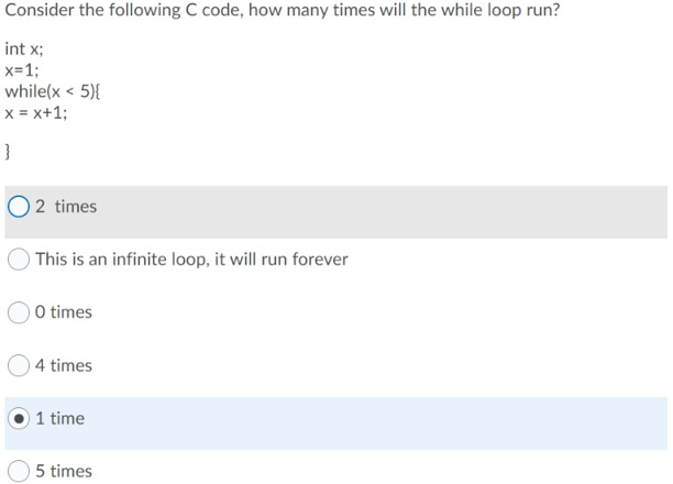 Solved Consider the following C code, how many times will | Chegg.com