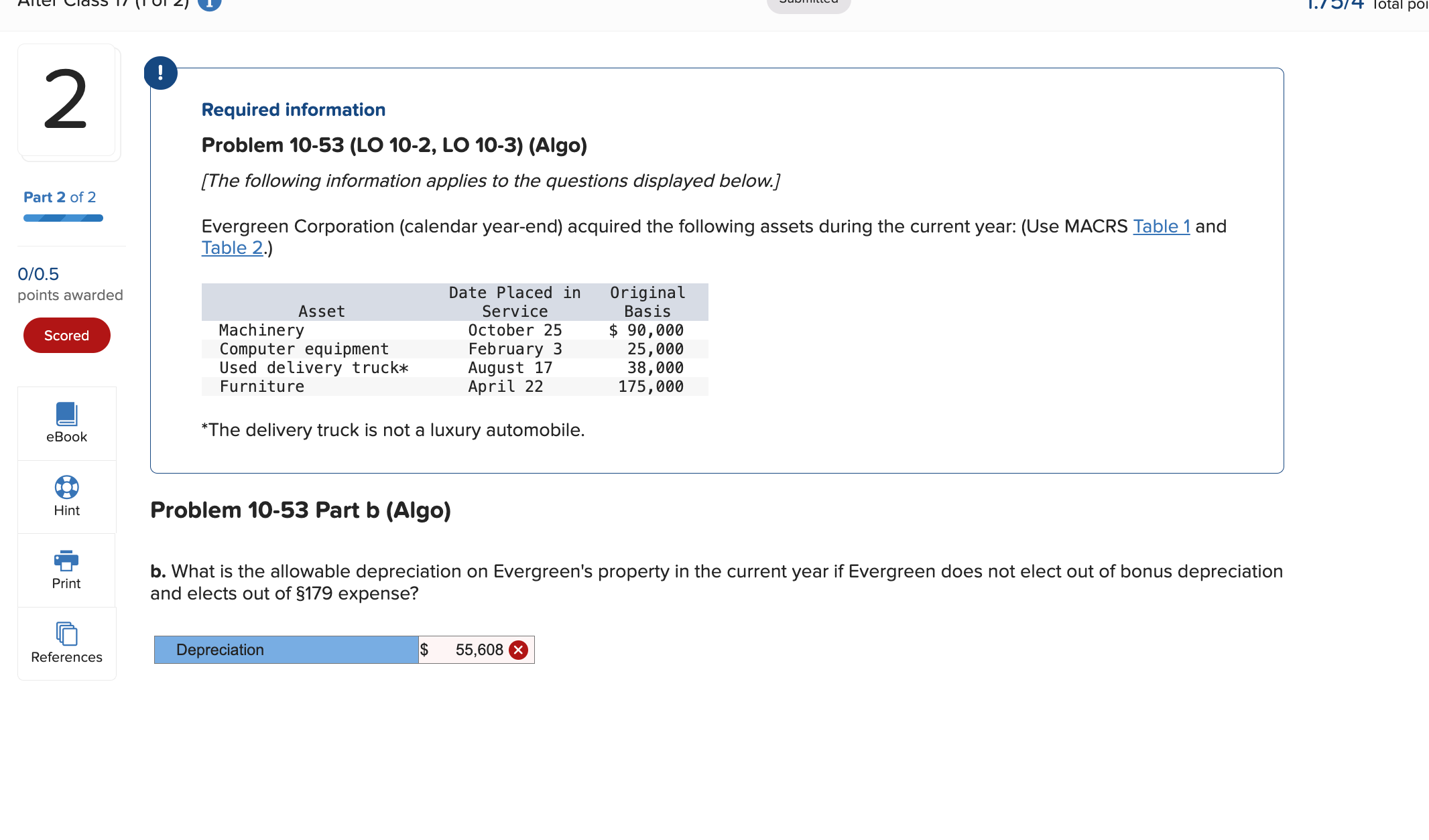 Solved Evergreen Corporation (calendar year-end) acquired | Chegg.com