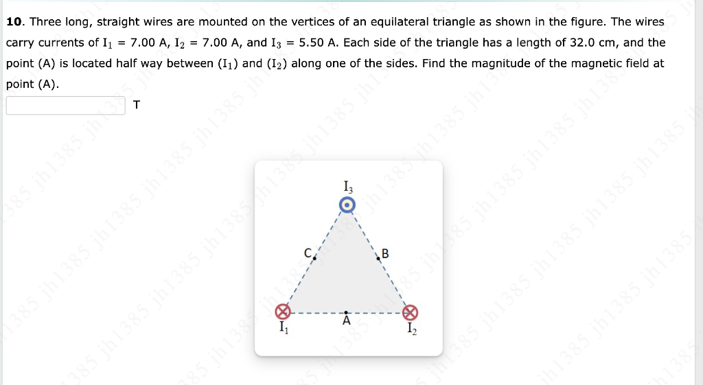 Solved 10. Three long, straight wires are mounted on the | Chegg.com