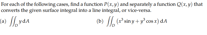 Solved For each of the following cases, find a function | Chegg.com