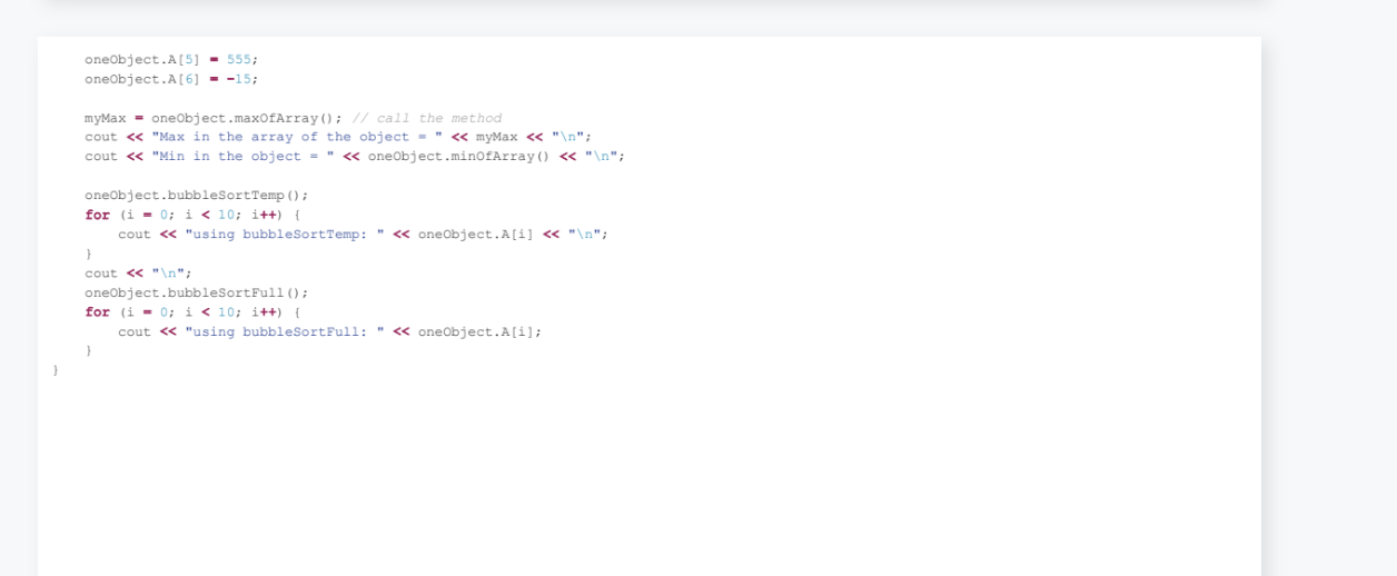 Solved 747576777879 One0bject Bubblesort For
