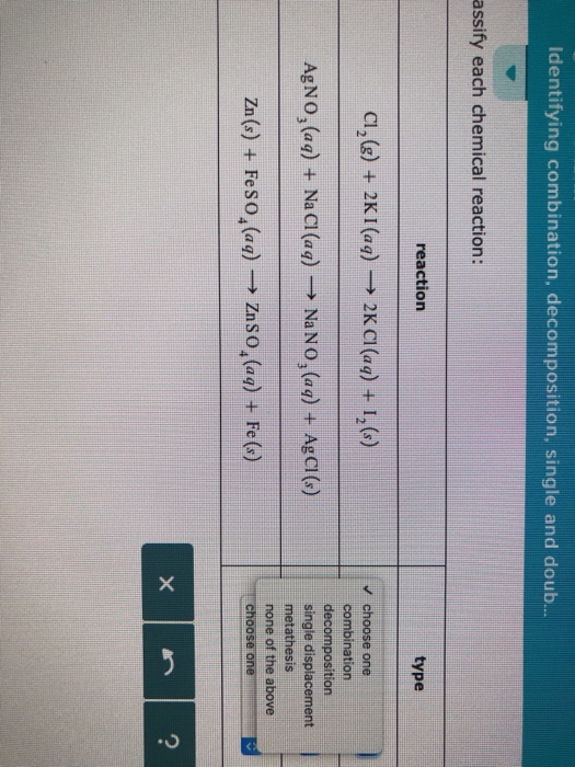 Solved Identifying combination, decomposition, single and | Chegg.com