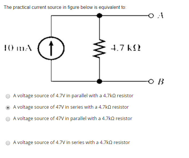 Solved The practical current source in figure below is | Chegg.com